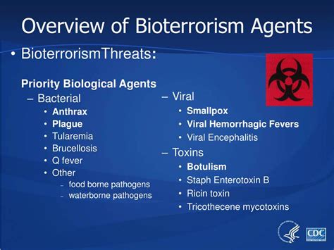Ppt Overview Of Bioterrorism Agents Powerpoint Presentation Free Download Id167923