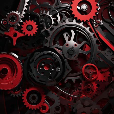 Premium Ai Image Gears And Cogs Are Arranged In A Pattern On A Black Background Generative Ai
