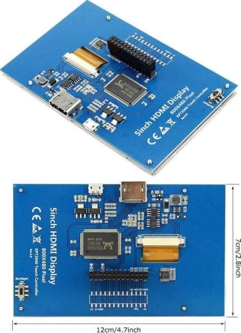 Eelcrow 5 Inch Touch Screen 800x480 Tft Lcd Display Hdmi Interface For