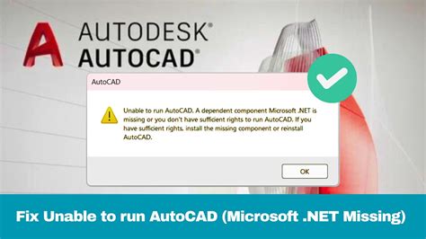 How To Fix Unable To Run Autocad A Dependent Component Microsoft Net