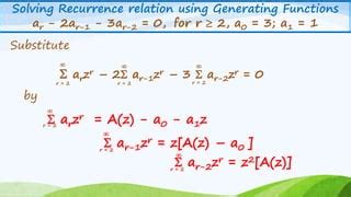 Generating functions solve recurrence | PPTX | Computing | Technology & Computing