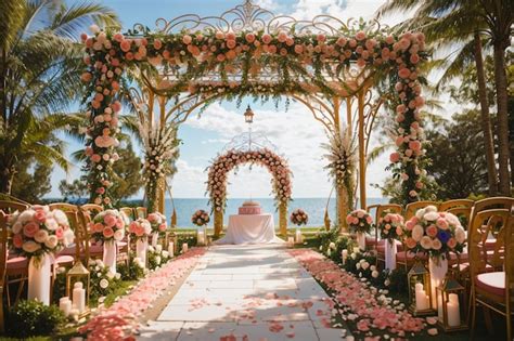 Premium Ai Image Awesome Arch With Sunflowers On It Wedding Event