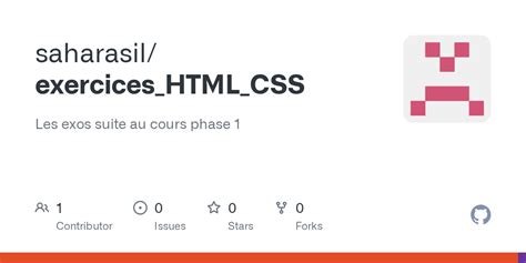 Github Saharasilexerciceshtmlcss Les Exos Suite Au Cours Phase 1