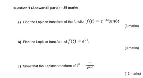 Solved Question Answer All Parts Marks A Find The Chegg