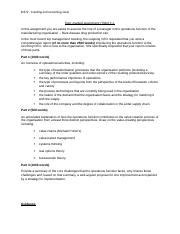 TMA Report Instructions Docx B Creating And Sustaining Value Tutor Marked Assignment