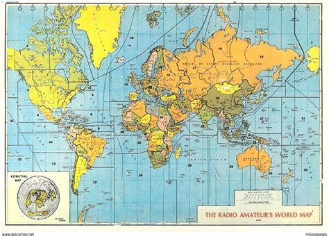 Cb Citizen Band Carte Qsl Radio Amateurs World Map 1985