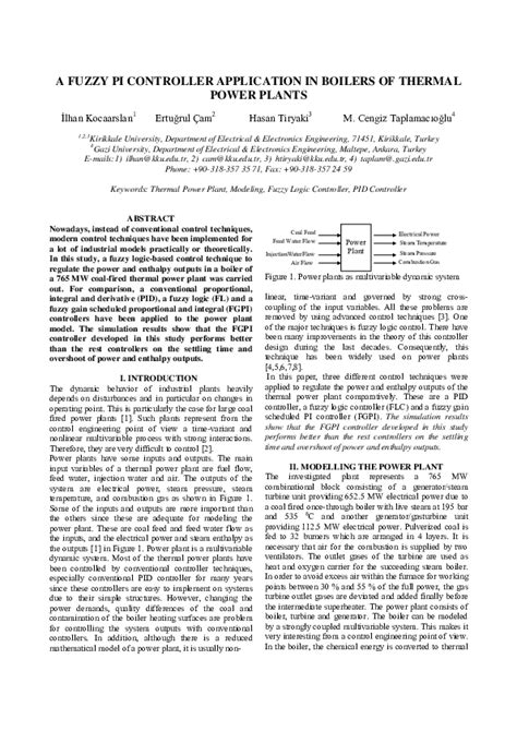 pdf a fuzzy logic controller application for thermal power plants