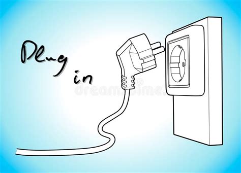 Electricity Plug And Socket Simple Vector Draw Stock Vector Illustration Of Technology