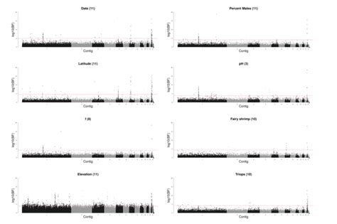 Manhattan Plots Of Single Snp Bayes Factors For Different Environmental