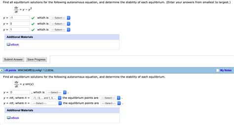 Solved Find all equilibrium solutions for the following | Chegg.com