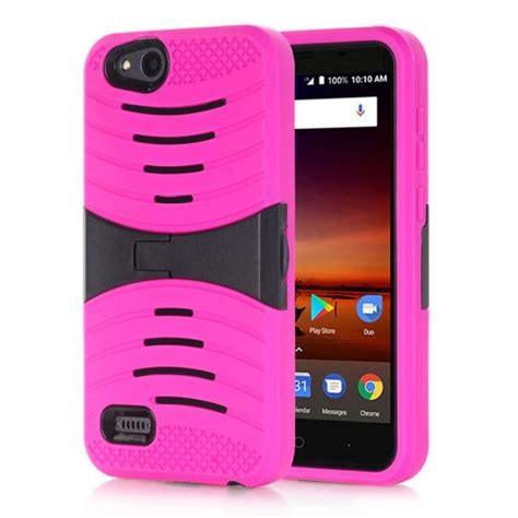 ZTE Tempo X N Blade Vantage Hybrid Silicone Case Cover Stand Pink GOTITA BRANDS