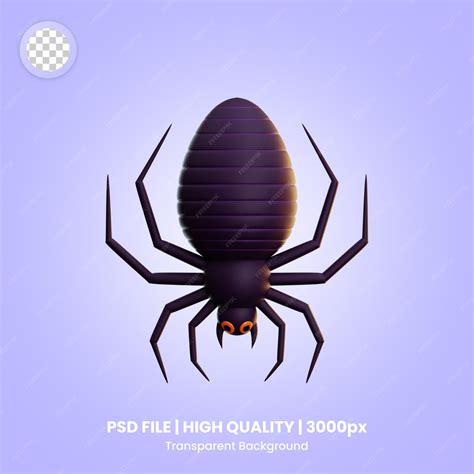 Premium Psd 3d Object Halloween Spider
