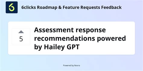 assessment response recommendations feature requests 6clicks