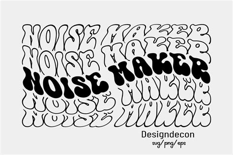 Noise Maker Mirrored Text Retro Wavy Svg Graphic By Designdecon · Creative Fabrica