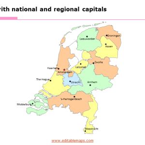Netherlands Map With 12 Provinces And 342 Municipalities Editable