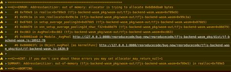 Out Of Memory Occurs On The Tfpool Of The Backend Wasm · Issue 7646