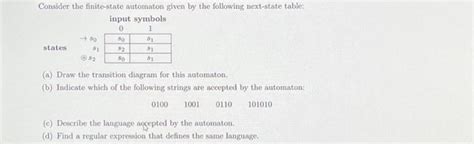 consider the finite state automaton given by the