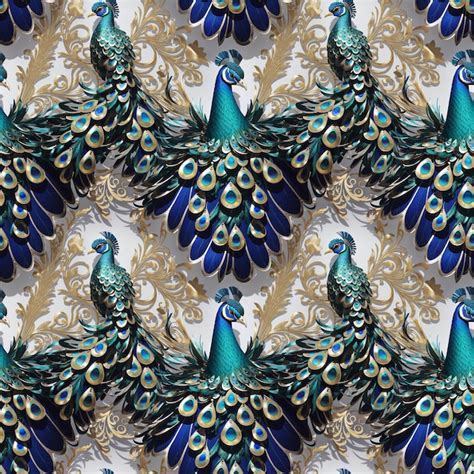 Peacock Repeat Pattern Seamless Pattern Generative Ai Premium Ai