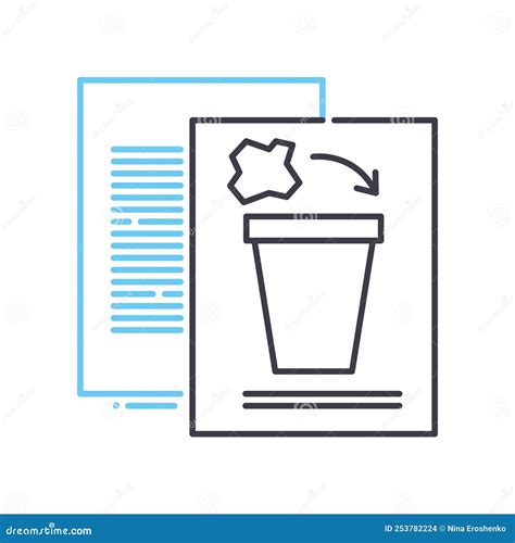 Delete Document Line Icon Outline Symbol Vector Illustration Concept Sign Stock Vector