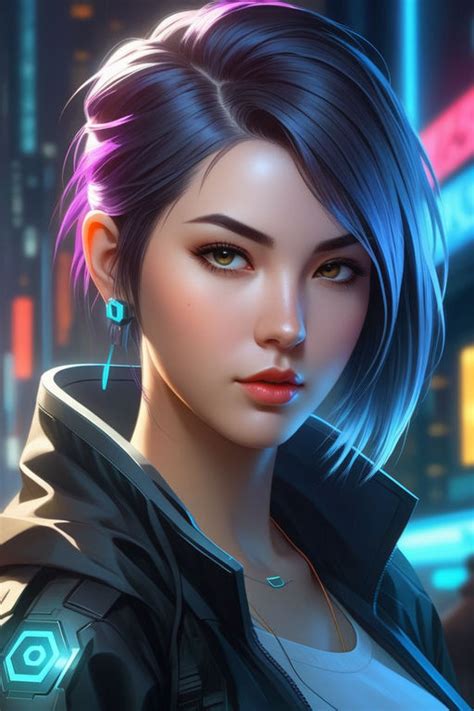 Beautiful Cyberpunk Netrunner Girl By Artgerm And Wlop And I By Qart Playground
