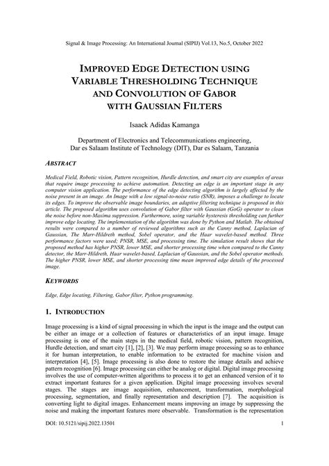 improved edge detection using variable thresholding technique and