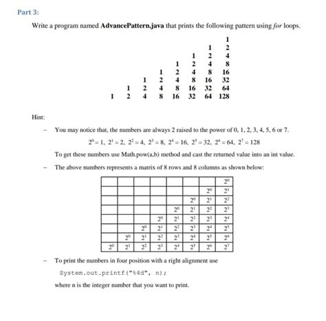 Solved Part 3 Write A Program Named Advance Patternjava