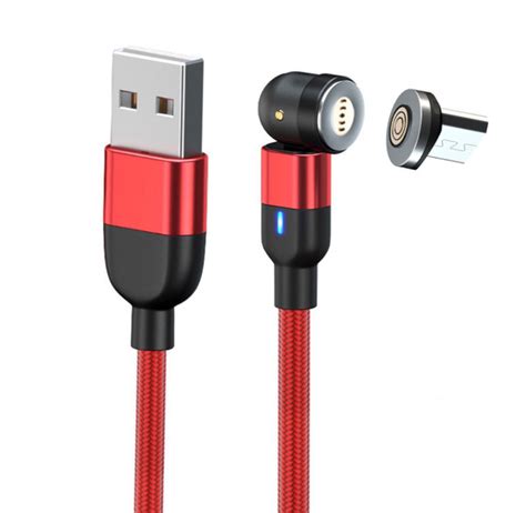 Кабель Microusb Магнитный провод для зарядки телефона вращающийся на 540 градусов купить по