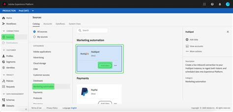 Create A Hubspot Source Connection In The Ui Adobe Experience Platform