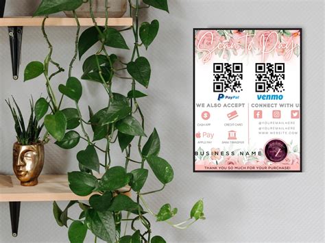 EDITABLE QR Code Sign Template Scan To Pay Sign Printable Etsy