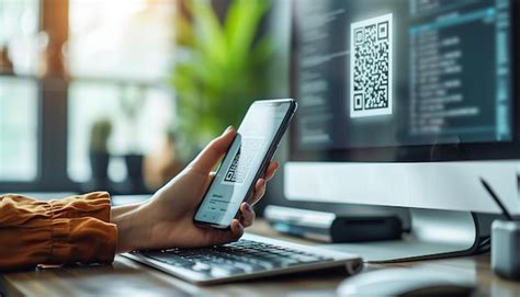 Premium Photo Smartphone Scanning Qr Code Connecting Website Or Making Payment Hand Paying