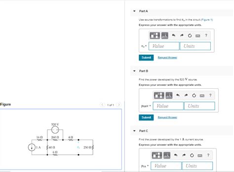 Solved Part A Use Source Transformations To Find V In The