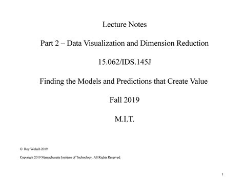 P Data Visualization Lecture Notes Part Data Visualization And Dimension