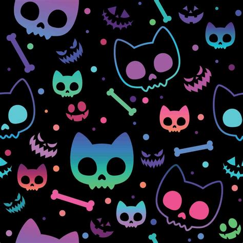 Download Pastel Halloween Pattern Wallpaper