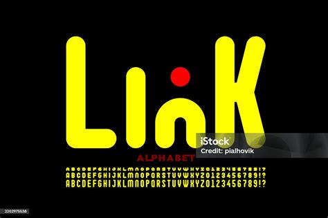 Linked Letters Font Design Alphabet Letters And Numbers Vector
