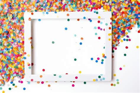 Premium Ai Image Festive Whims Colorful Confetti Frame On White