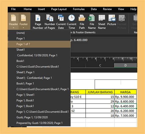 Cara Membuat Header Di Excel Leskompi