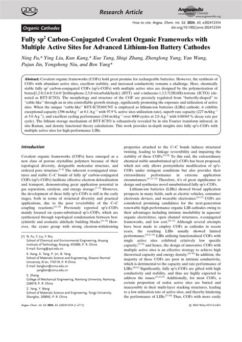 Fully Sp Carbon‐conjugated Covalent Organic Frameworks With Multiple Active Sites For Advanced