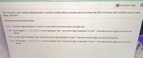Solved Question Help How Could You Use A Random Digit