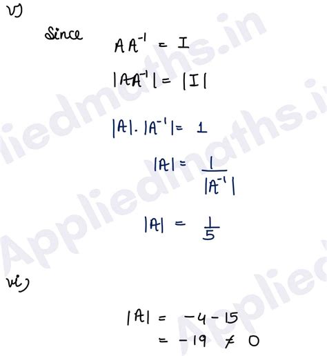 q5 i ii if a is a square matrix of order 3 and a 5 then find
