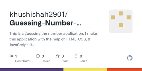 Github Khushishah2901guessing Number Game Dom This Is A Guessing