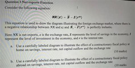 solved question 3 net exports function consider the