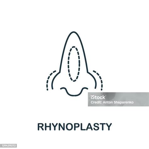 성형 수술 컬렉션의 코 성형술 아이콘 간단한 라인 요소 템플릿 웹 디자인 및 인포 그래픽을위한 Rhinoplasty 기호 감소에 대한 스톡 벡터 아트 및 기타 이미지