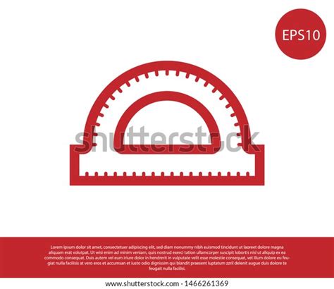 Red Protractor Grid Measuring Degrees Icon Stock Vector Royalty Free 1466261369 Shutterstock
