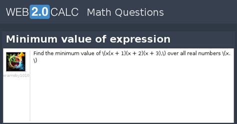 View Question Minimum Value Of Expression View Question Minimum Value Of Expression