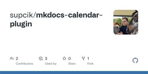 Github Supcikmkdocs Calendar Plugin