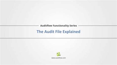 The Audit File Explained Youtube
