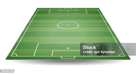 축구장의 상단과 후면 보기입니다 관점에서 질감된 축구 필드입니다 녹색 놀이터 배경입니다 벡터 일러스트입니다 공 스포츠 장비에 대한 스톡 벡터 아트 및 기타 이미지 Istock