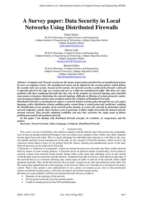 Pdf A Survey Paper Data Security In Local Networks Using Distributed