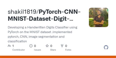 Github Shakil1819 Pytorch Cnn Mnist Dataset Digit Classifer Developing A Handwritten Digits