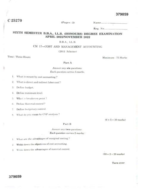 Vi Sem Cost And Management Pdf